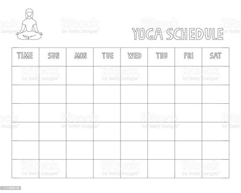 Yoga Schedule Design Vector Isolated Illustration Stock Illustration