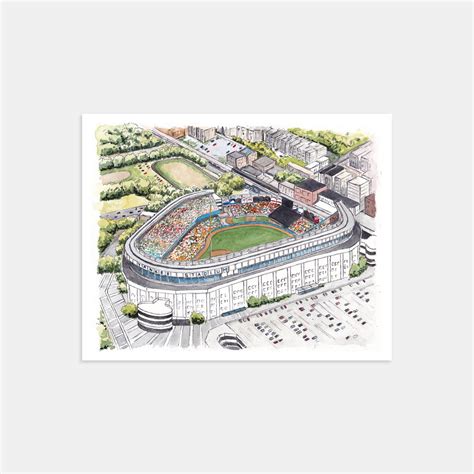 New York Baseball Stadium Print Prospect Print Co