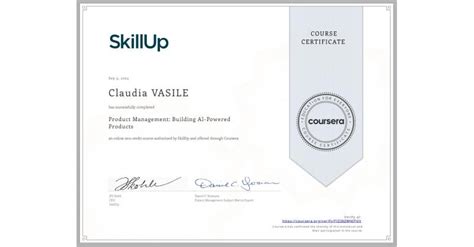 Completion Certificate For Product Management Building Ai Powered