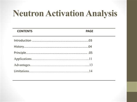 Neutron Activation Analysis Pptx Chemistry Science
