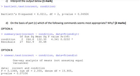 Bartletttestcorrect Condition Bartletts