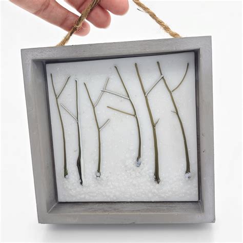 Fused Glass Art Snowy Tree In A Wood Frame Alicia Abrams