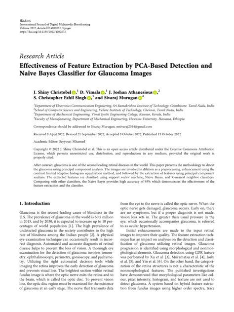 Effectiveness Of Feature Extraction By Pca Based D Pdf