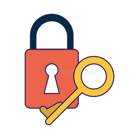 Padlock And Key Security System Blue Lines Stock Vector Illustration Of Encryption Danger