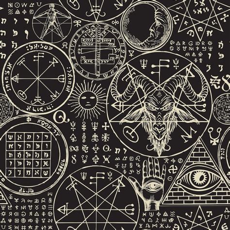 Fondo Sin Fisuras En El Tema Del Ocultismo Vector Premium