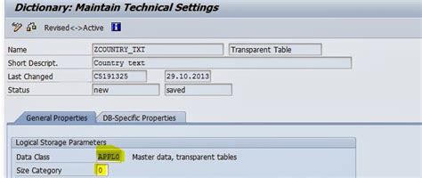 Text Table Sapcodes