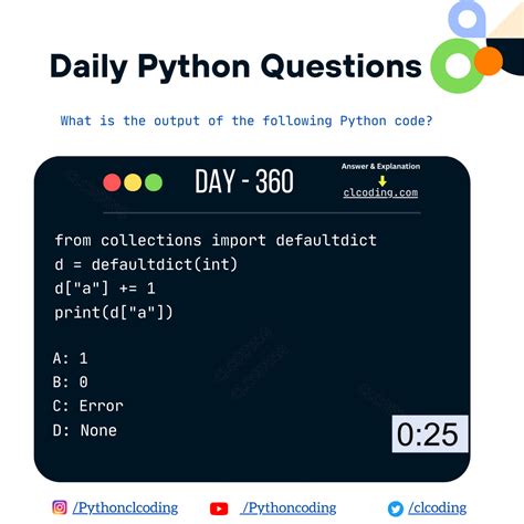 python coding challenge day 360 what is the output of the following python code ~ computer