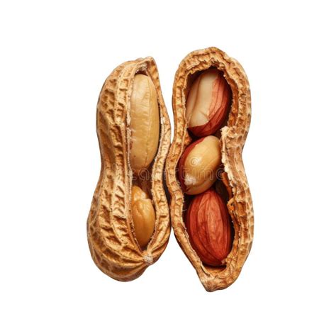 Two Open Peanut Shells With Kernels Inside Stock Illustration