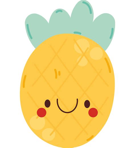Kawaii Pineapple Design 26978943 Png