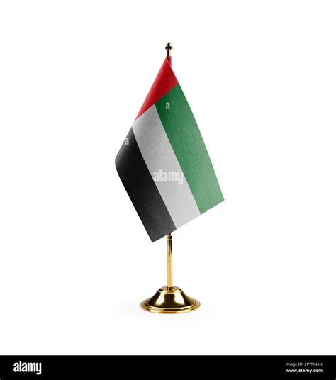 Small National Flag Of The Arab Emirates On A White Background Stock