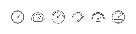 Dashboard Speedometer Icons Set Tachometer Icon Isolated Performance Indicator Sign Car Speed