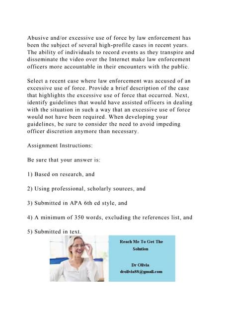 Abusive Andor Excessive Use Of Force By Law Enforcement Has Been Th Pdf