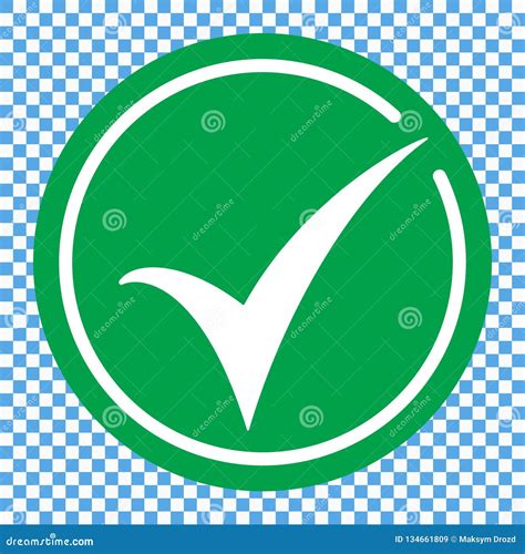 Ícone Redondo Liso Do Verde Da Marca De Verificação Botão Símbolo Do
