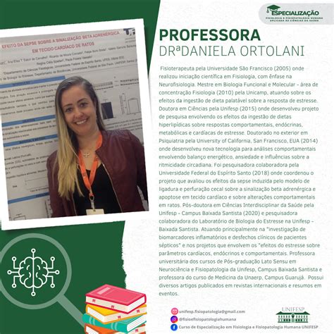 👩🏻‍🔬 Hoje Vamos Conhecer A Professora Draª Daniela Ortolani 🧬conheça Um Pouco Mais Sobre A
