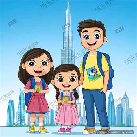 Ai创作图卡通家人图片 全家卡通形象 旅游中的一家人 卡通全家福卡通照片 迪拜旅游迪拜插画 城市家庭 卡通人物卡通儿童 旅行家庭 幸福家庭卡通图 家庭合照插图 幸福家庭漫画 一家人旅行 旅行的