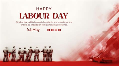 Premium Psd Labour Day Concept Labours Group Working Scene On White And Red Texture Background