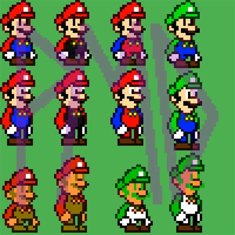 Super Mario World Luigi Sprites