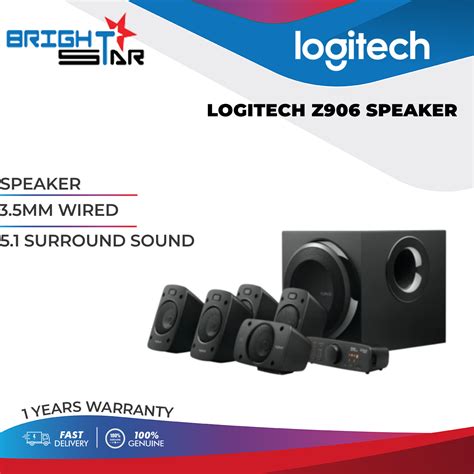 Logitech Z906 Speaker 3 5mm Wired 5 1 Surround Sound 1 Yr Lazada