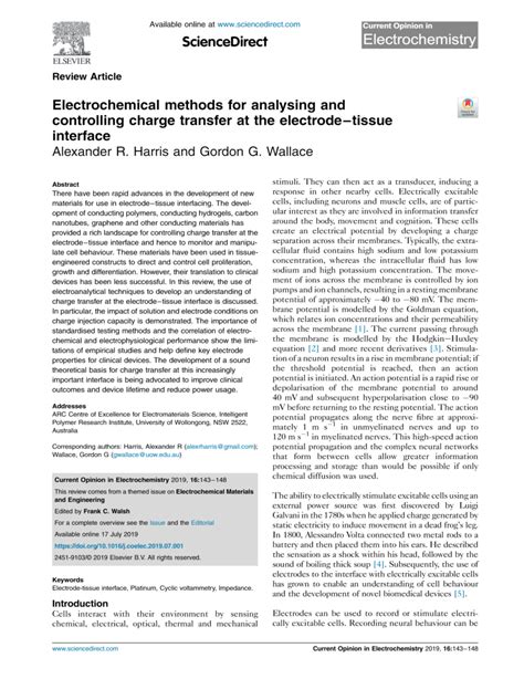 Pdf Electrochemical Methods For Analysing And Controlling Charge