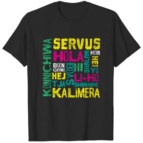 Hello Languages T Shirt Sold By Vitaliy Zhdanov Sku 6406605 Printerval