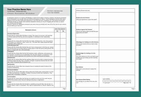 Schema Assessment Worksheet Template Editable Fillable Printable Pdf
