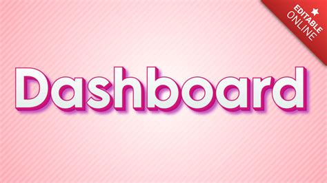 Dashboard Pink Style Text Effect Generator