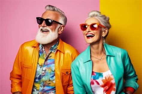 Premium Ai Image Stylish Senior Citizens Showcasing Trendy Outfits