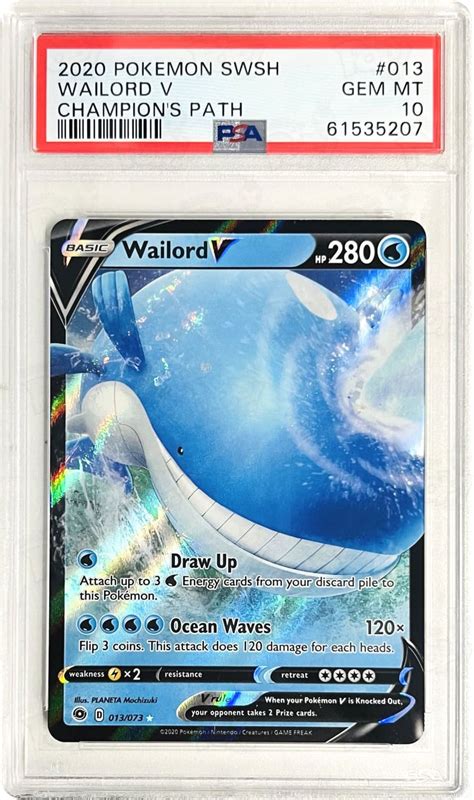 Pokemon Tcg Champions Path Wailord V 1373 Ultra Rare Psa 10