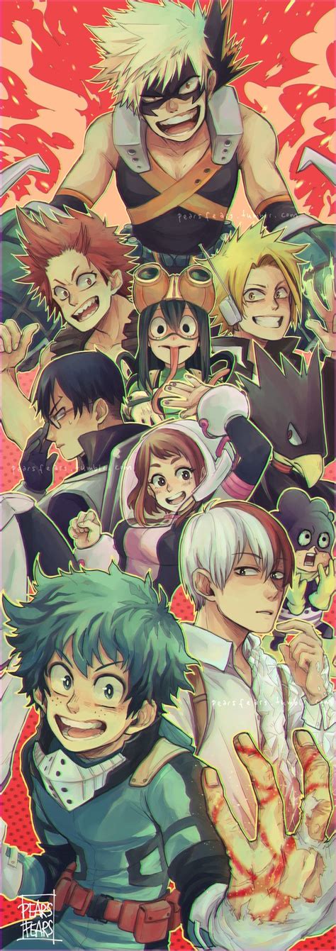 Midoriya Izuku Uraraka Ochako Bakugou Katsuki Asui Tsuyu Todoroki