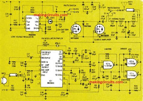 Powerful Transceiver Circuit With Ic Mc2833 Mc3363