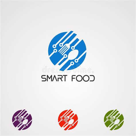 与匙子商标传染媒介概念、象、元素和模板的聪明的圈子食物公司的 向量例证 插画 包括有 设计 身分 143660371