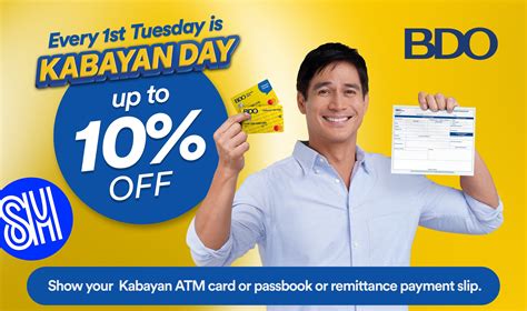 10 Off Every First Tuesday Celebrate Kabayan Day At Sm Malls With Bdo