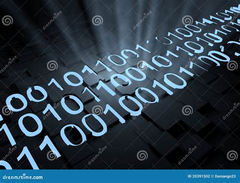 Glowing Binary Code Stock Illustration Illustration Of Volumetric