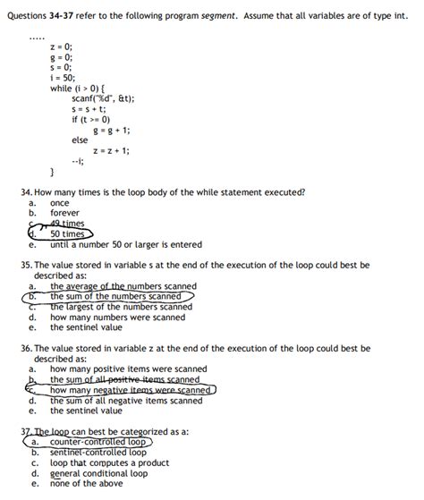 Solved Questions 34 37 Refer To The Following Program Chegg