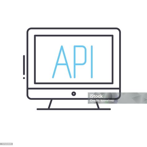 Icône De Ligne Dinterface Api Symbole De Contour Illustration