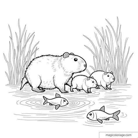 Printable Coloring Cute Kawaii Capybara Coloring Pages 2025