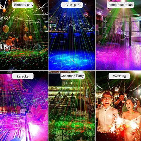 Luces de fiesta de DJ discoteca proyector de luz láser de escenario 2 LED RGB múltiples