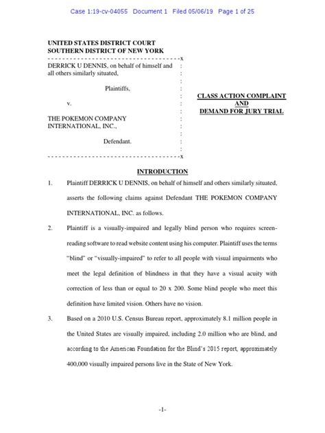 Pokemon Lawsuit Pdf Americans With Disabilities Act Of 1990 Class