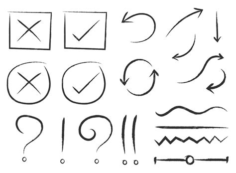 손으로 그린 요소 무료 벡터