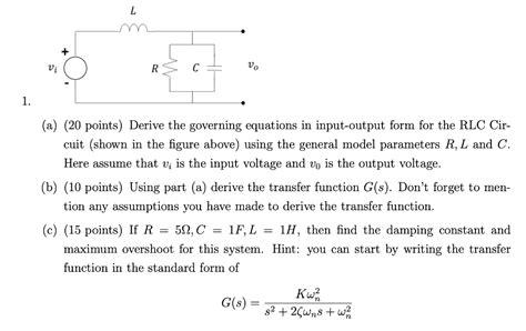 Solved A 20 Points Derive The Governing Equations In Chegg