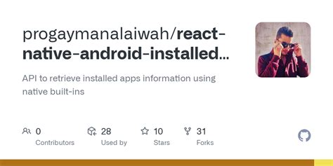 GitHub Progaymanalaiwah React Native Android Installed Apps API To Retrieve Installed Apps