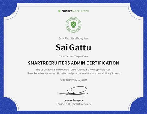 Sai Gattu On Linkedin Smartrecuiters Admincertified Digitalhiring