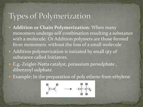 Polymerization Processes And Its Industrial Applications 23456789 Ppt