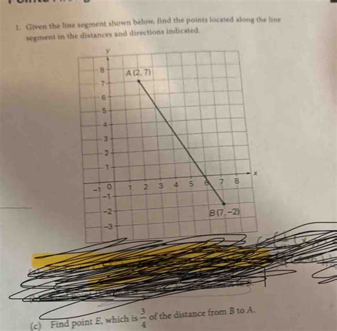 Solved 1 Given The Line Segment Shown Below Find The Points Located