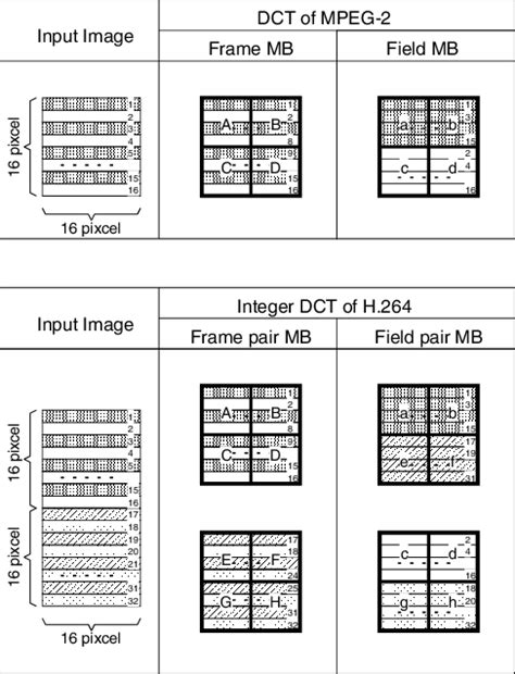 Dct Type Specification In Mpeg 2 And H264 Download Scientific Diagram