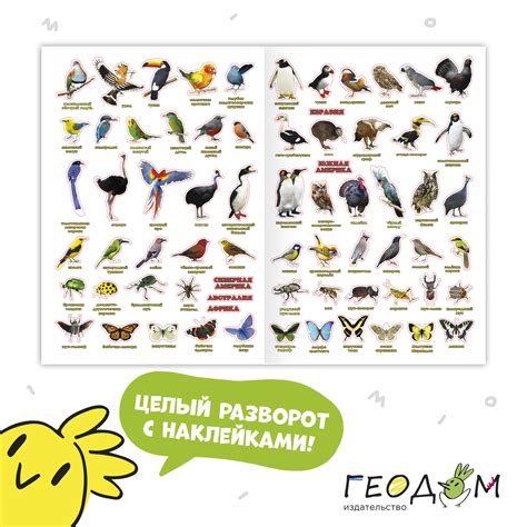 Атлас ГЕОДОМ Атлас Мира с наклейками Птицы и насекомые купить по цене ...