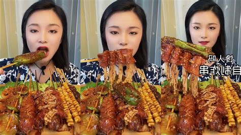 Asmr Chinese Mukbang Food Eating Show Octopus Enoki Mushroom Noddles Jailong Eat Youtube