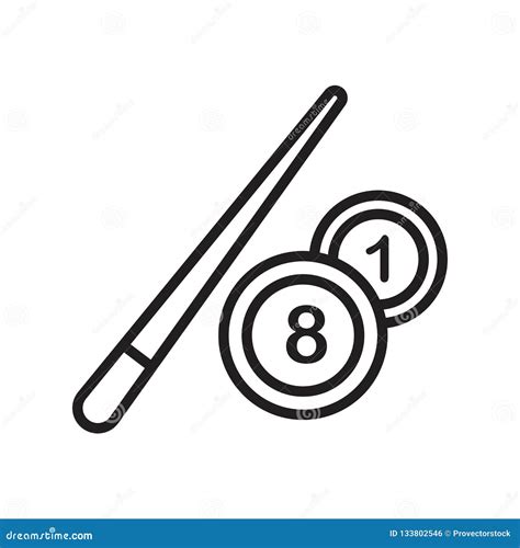 Signe Et Symbole De Vecteur Dicône De Billards Disolement Sur Le