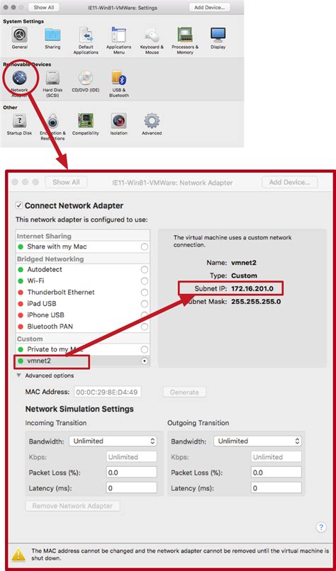 virtual machine in vmware fusion pro why i can not map an ip address