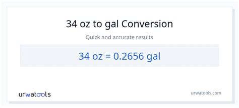 34 Oz To Gal Ounces To Gallons Calculator